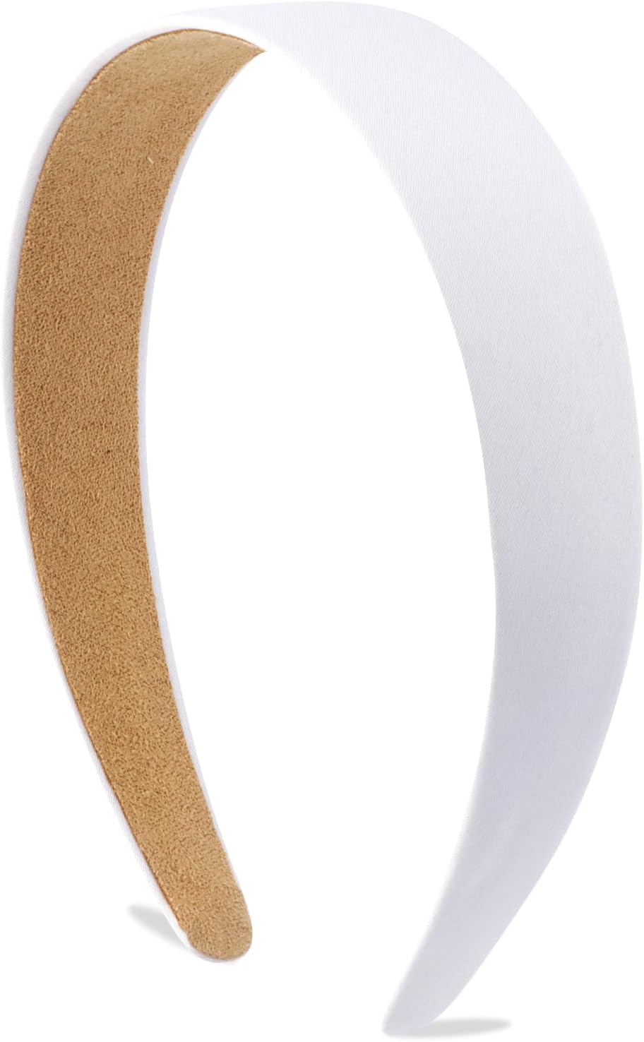 Amazon.com : Atoden Satin Headbands for Women & Girls - White, 1.18 Inch Wide, Non-Slip Ribbon ...