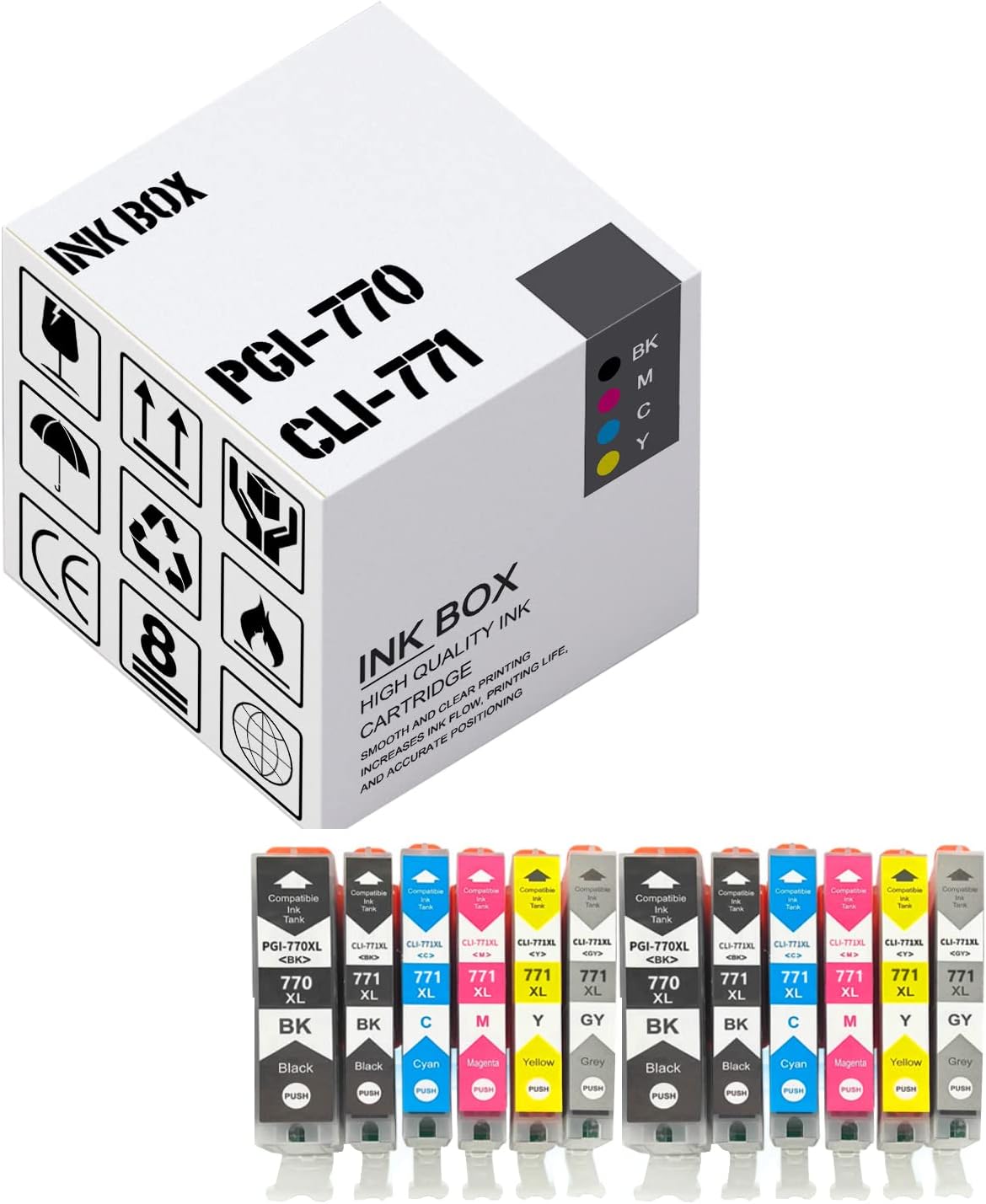 Amazon.com: Ink Cartridge 770 771 Ink Cartridges Black and Color Combo ...