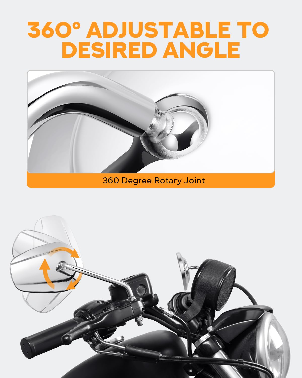 Snapklik.com : PBYMT Motorcycle Rear View Mirrors M8 Chrome Motorcycle ...