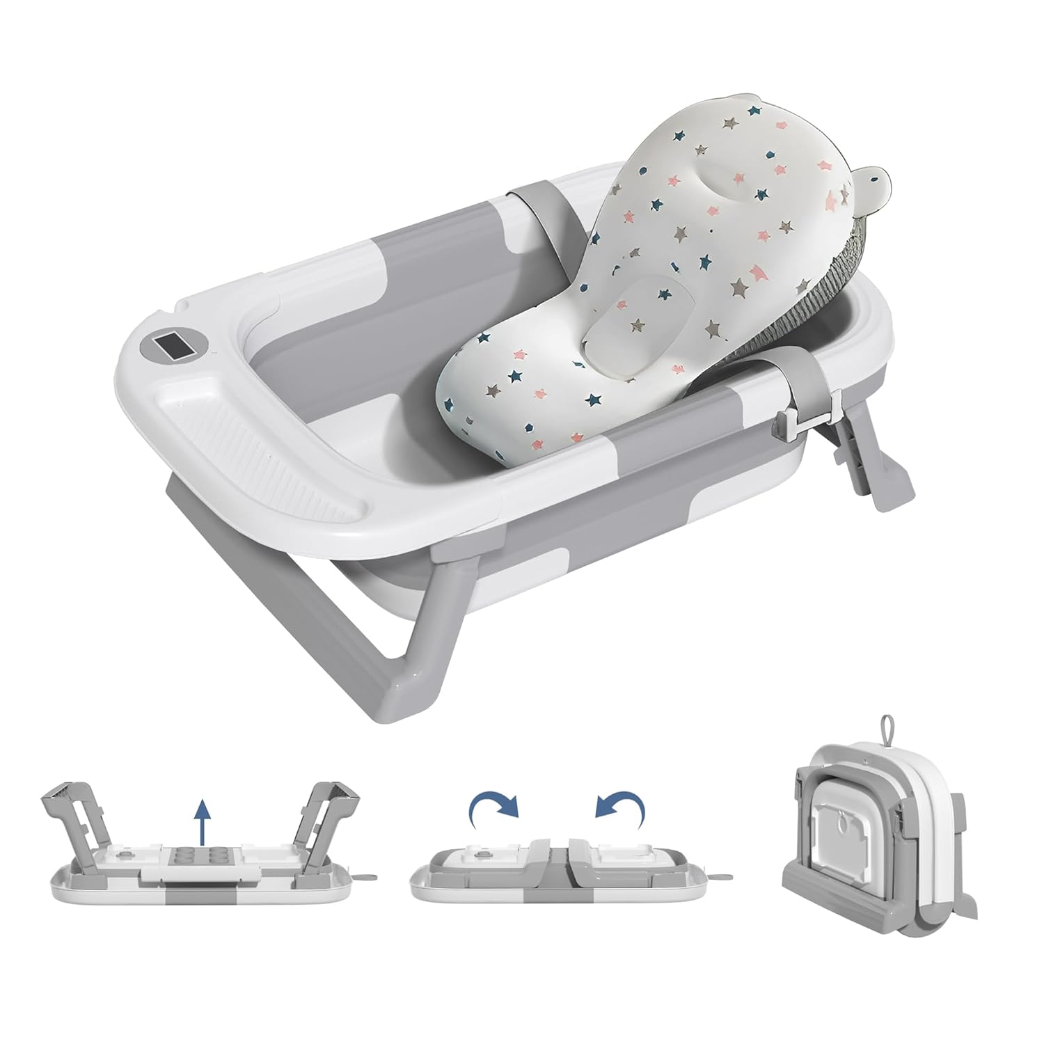 Amazon.com: WWUIUIWW Foldable Baby Bath Tub,Newborn Baby Bath Tub with ...