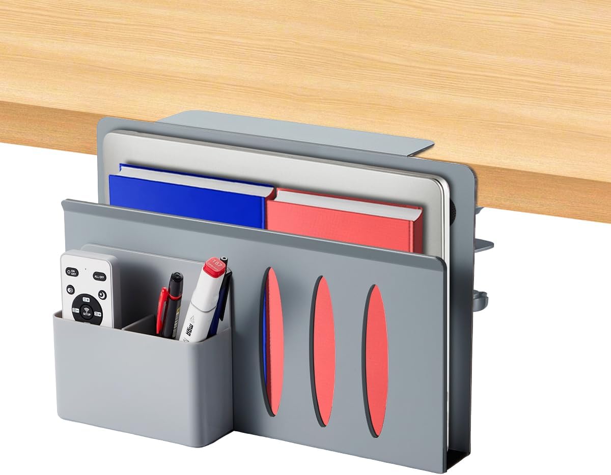 Desk Side Storage, MEEKAKEE Laptop Holder, UPGRATED Desk Clamp-on ...