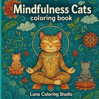 Amazon.com: Mindfulness Cats Coloring Book: Relaxing Cat Designs for ...