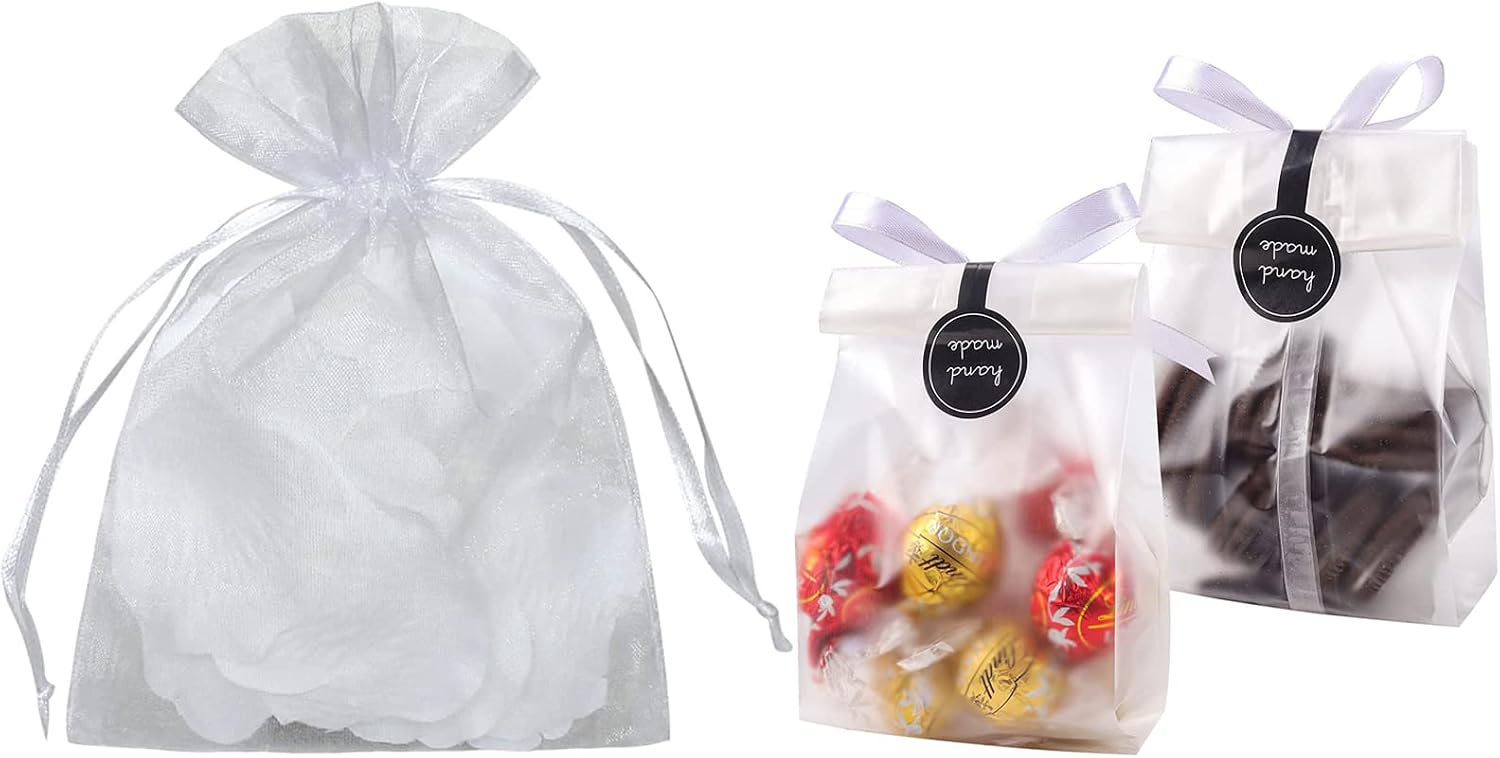 Amazon.com: YunKo 50pcs Sheer Organza Drawstring Pouches Gift Bags and ...