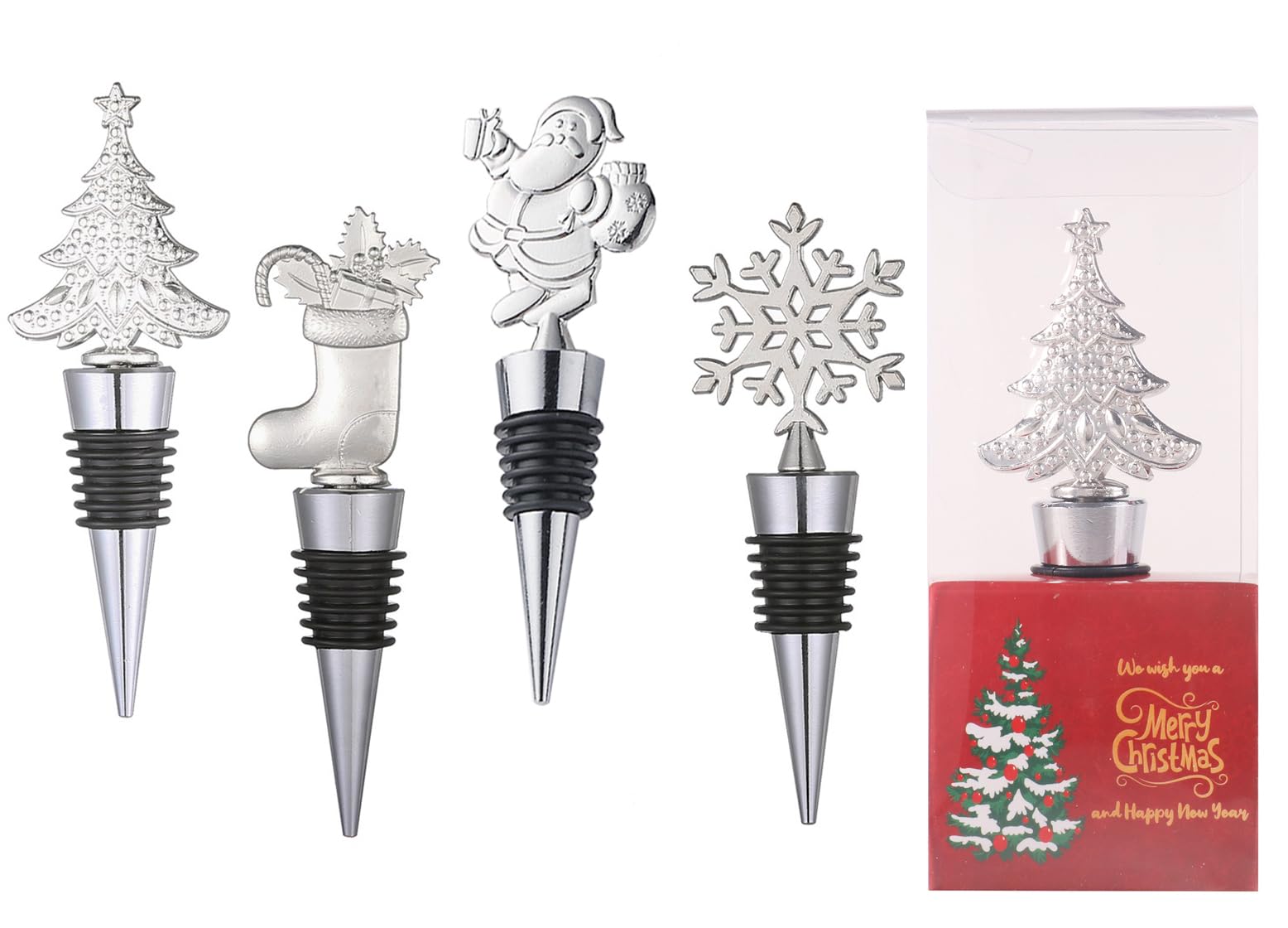 Wine Bottle Stopper Reusable Alloy Wine Bottle Stopper Christmas ...