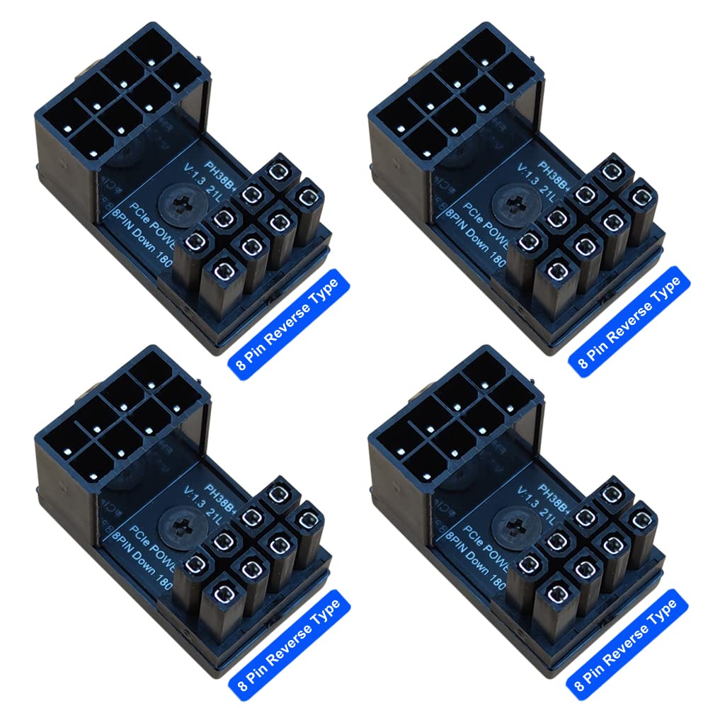 Snapklik.com : 4-Pack 8 Pin 180 Degree Adapter, Reverse Type GPU VGA ...