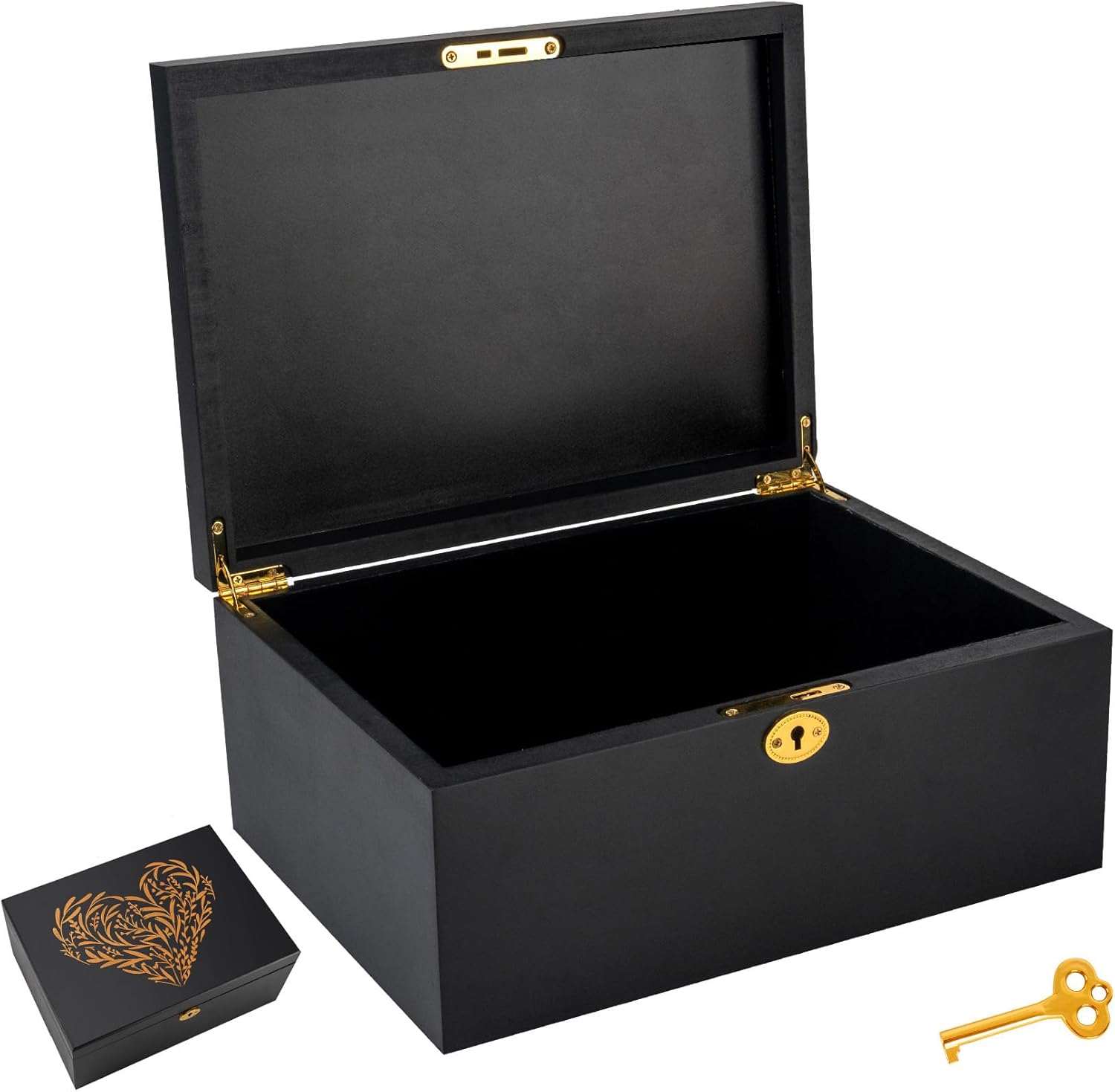 Amazon.com: Larger Wooden Memory Keepsake Boxes With Hinged Lids and ...