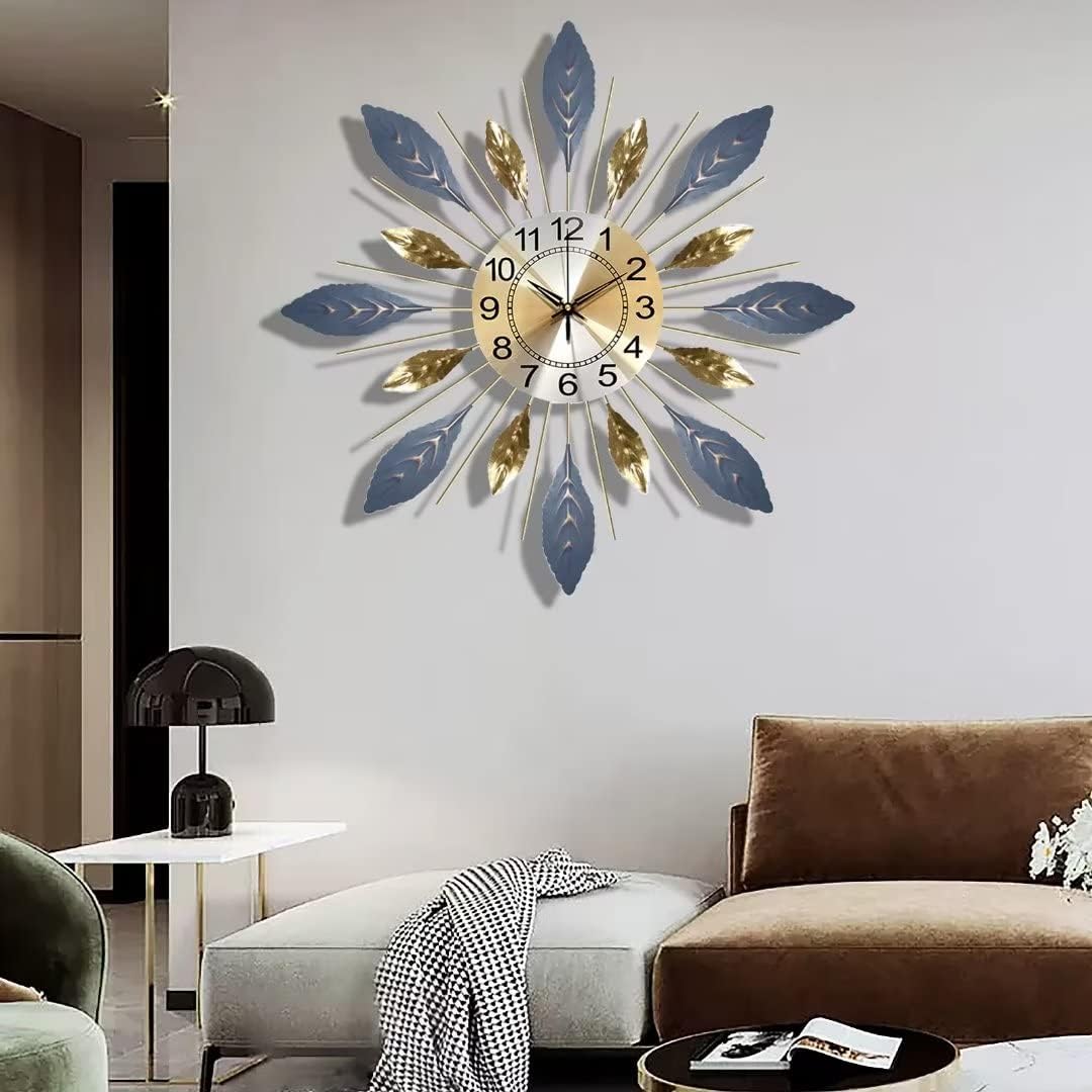 MMRLBAPAG Large Starburst Wall Clock 26 in Mid Century Metal Clocks ...