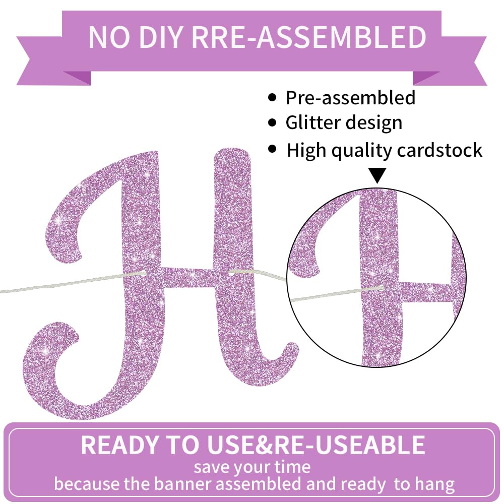 Snapklik.com : BEISHIDA Light Purple Happy Birthday Banner - NO DIY