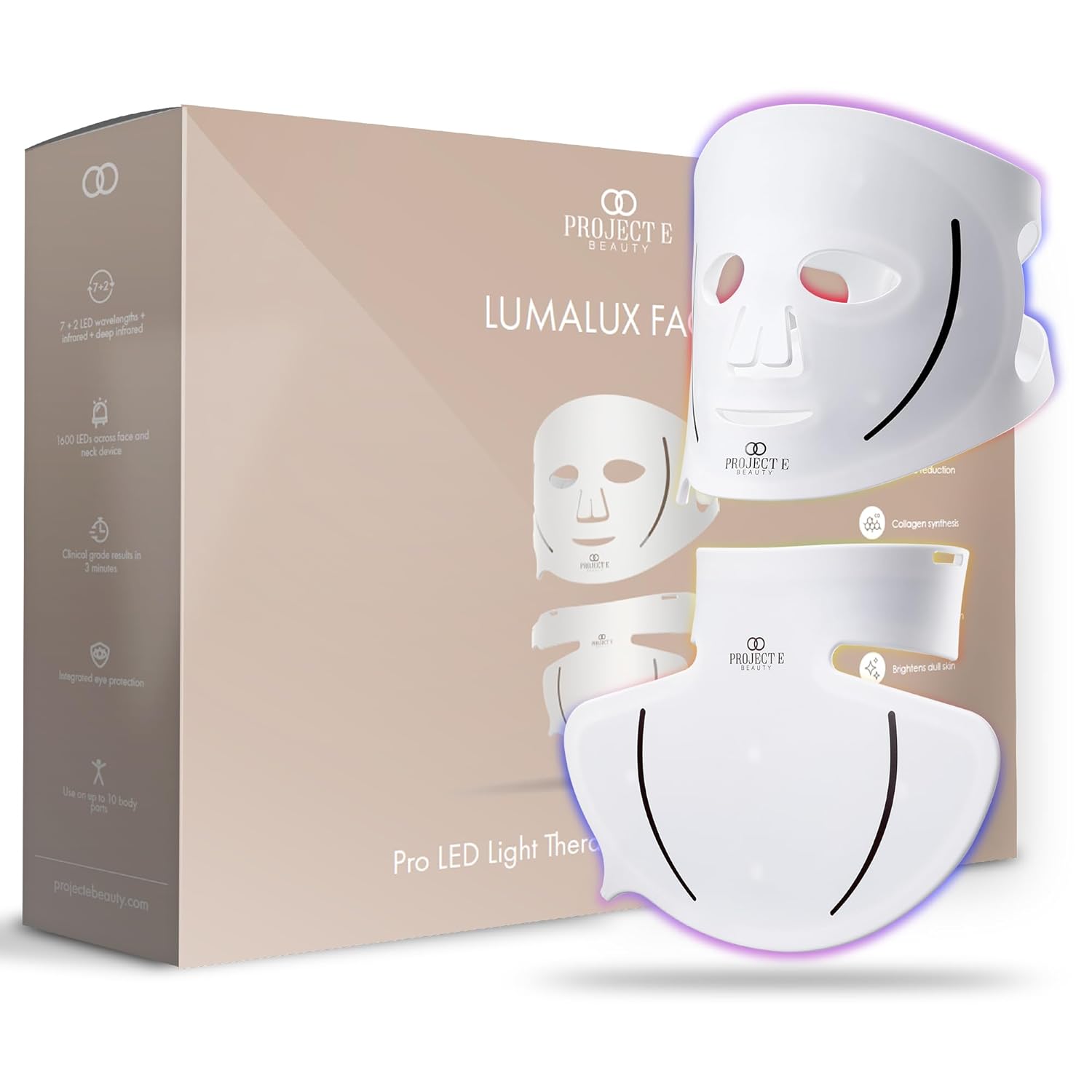 Amazon.com : Lumalux Face+ | Pro LED Light Therapy Face & Neck Mask by ...