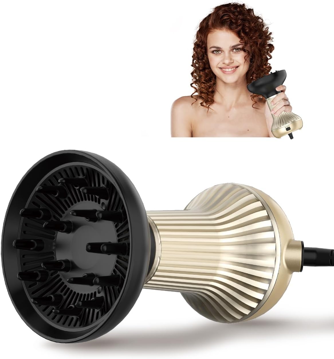 Amazon.com : Diffuser Hair Dryer for Curly Hair，2 in1 Blow Dryer ...