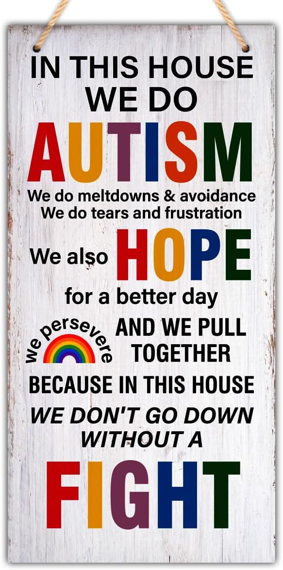 Amazon.com: GOLSOO Autism Awareness Sign Wall Decor Farmhouse in This ...