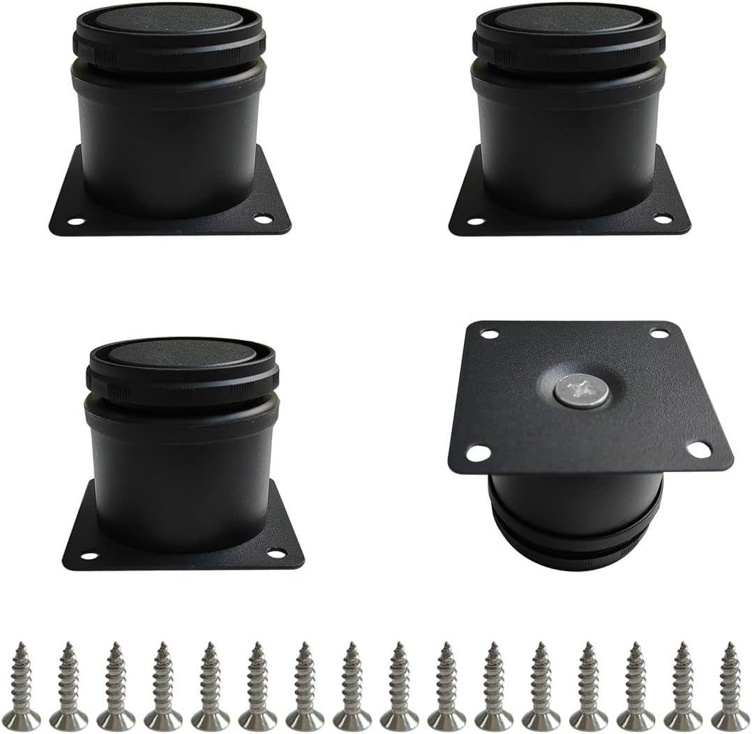 Amazon.com: 4 Pcs 2 Inch Adjustable Round Furniture Legs, Adjustable ...