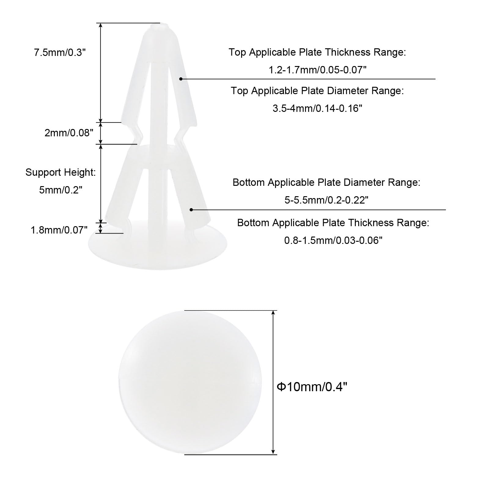 PATIKIL PCB Support Spacer, 200Pack 5mm/0.2″ Supporting Height PCB ...