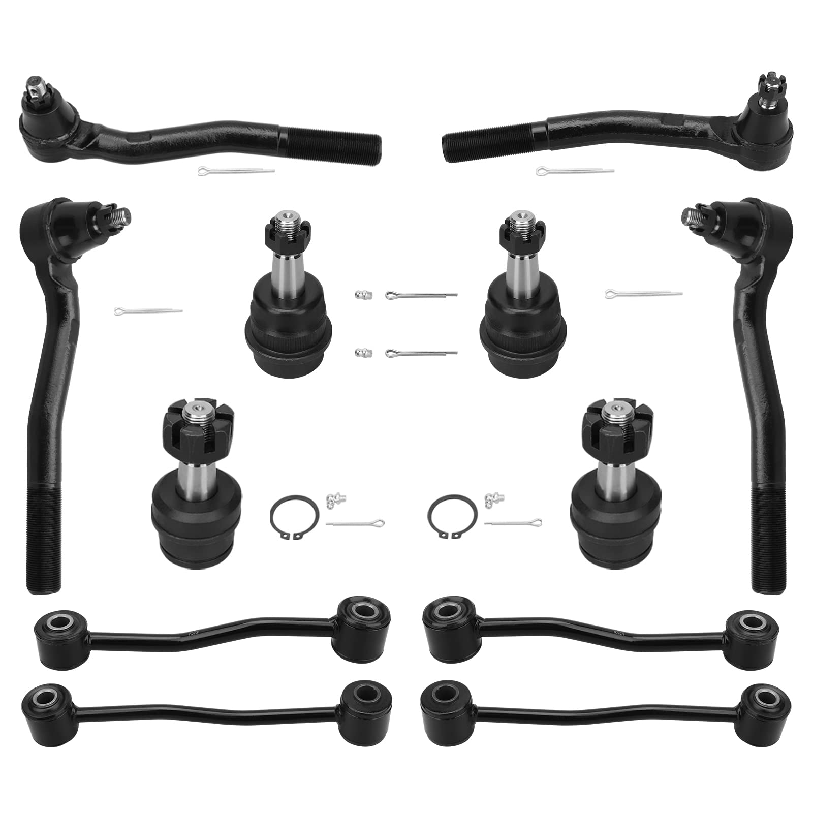 Amazon.com: DRIVESTAR 12PC Front Outer Tie Rods Front & Rear Sway Bars ...