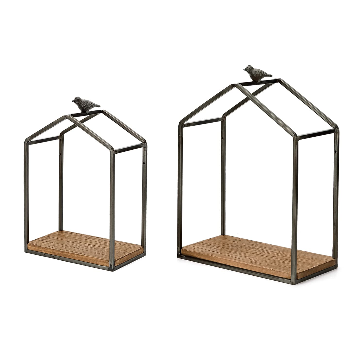 Amazon.com: Synovana Farmhouse Wall Mounted Shelves Set of 2 House ...