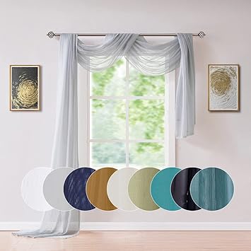 Amazon.com: ASATEX Extra Long 56" (W) x 360" (L) (30 Feet) Sheer Gray ...