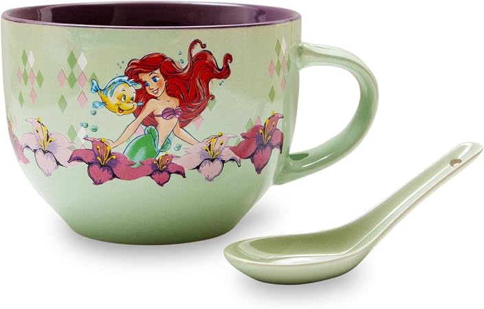 Amazon.com | Toynk Disney The Little Mermaid Ariel 24-Ounce Ceramic ...