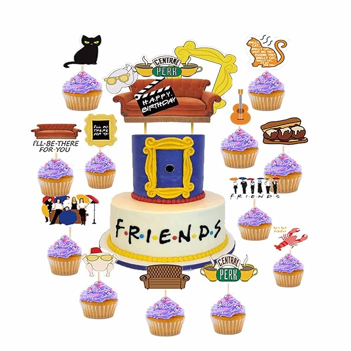 Buy Friends Themed Party Decorations Supplies Include 1 Big Cake Topper ...