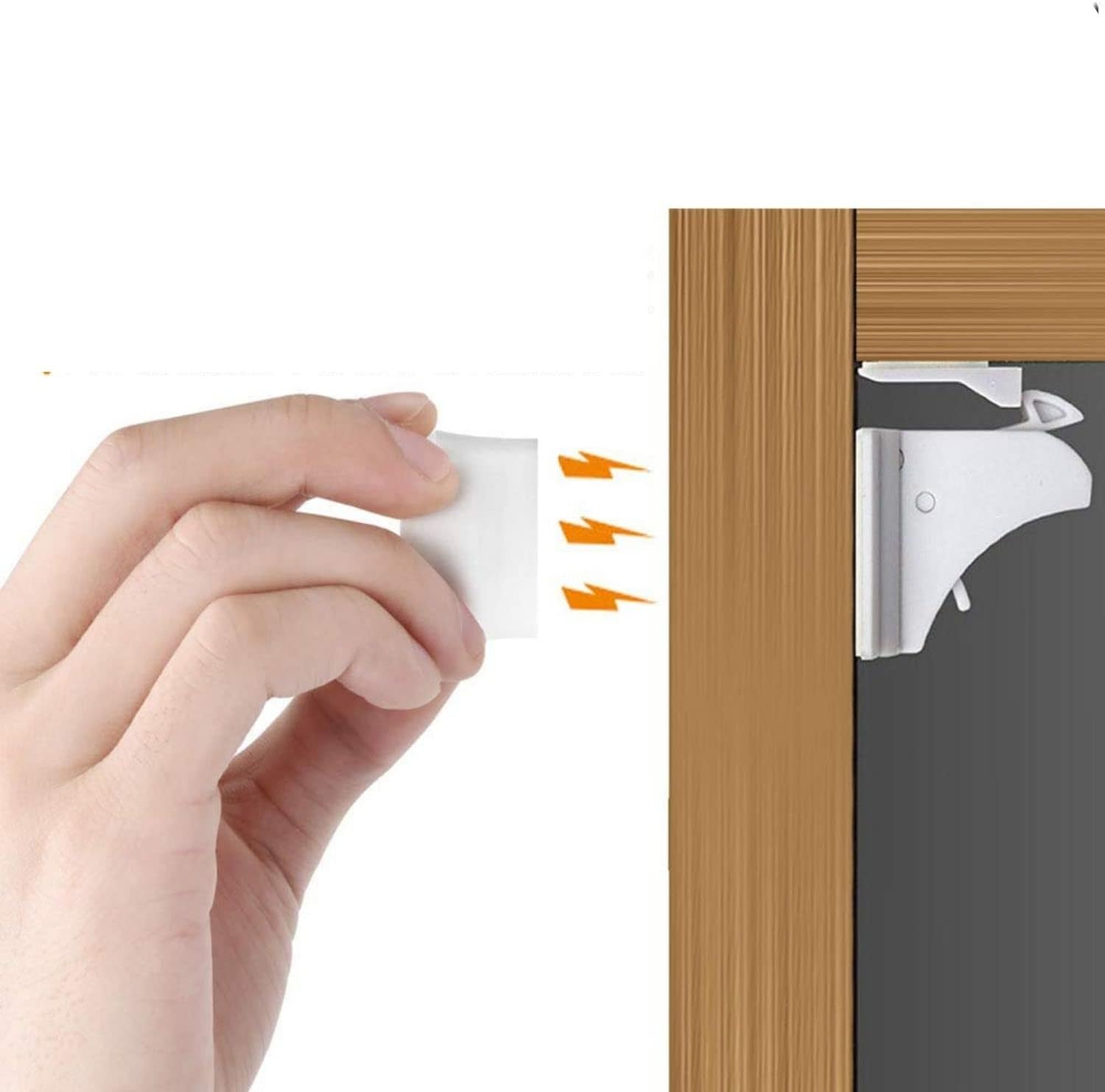 SPY KIDS Magnetic Cabinet Locks-No Drill,Easy Install Child Safety ...