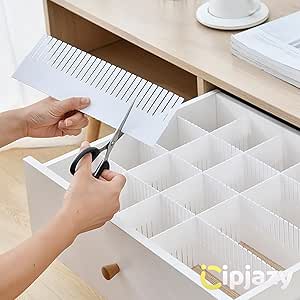 Amazon.com: Cipjazy 10 Pcs Drawer Divider Adjustable Drawer Storage ...