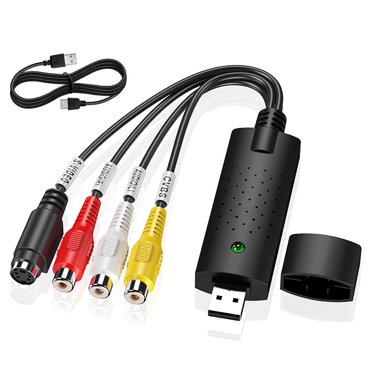 USB Audio Video Capture Card, RCA/AV to USB Converter Digital Adapter ...