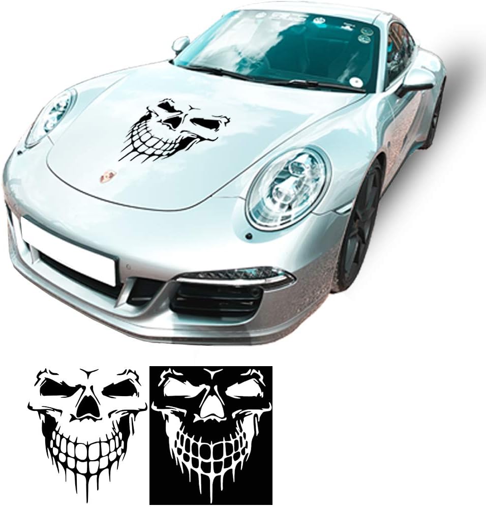 Amazon.com - Skull Face Halloween 24" Black Vinyl Decal Sticker for Car ...