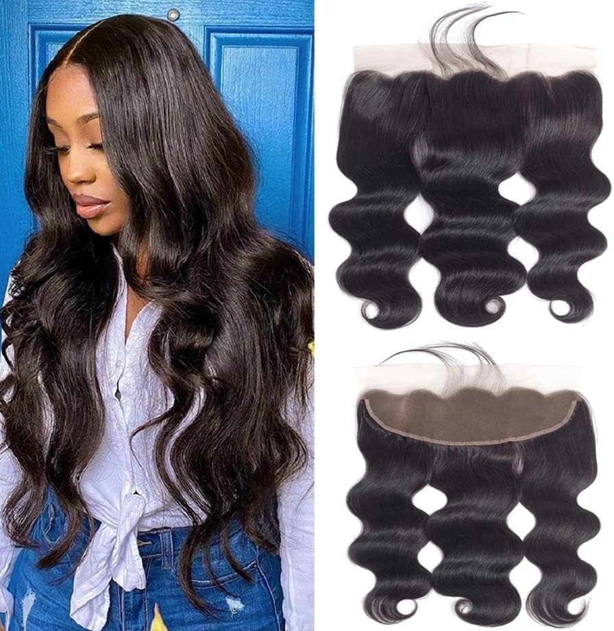 Amazon.com : 13x4 Body Wave Frontal Human Hair 20 Inch HD Lace Frontal ...