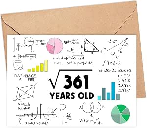 Amazon.com : Funny 19Th Birthday Card - Square Root Birthday Card For ...