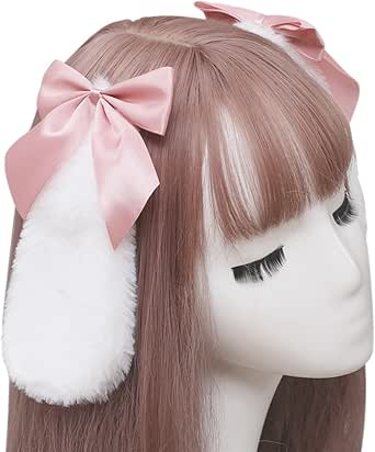 Amazon.com : CheeseandU 1 Pair Plush Rabbit Ear Hair Clips Easter Cute ...