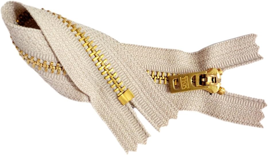 Amazon.com: Two 7 Inch Brass Jeans Zipper YKK Number 5 Gold Colored ...