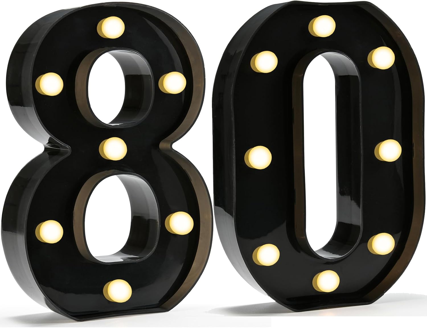 Pooqla Decorative Led Light Up Number Letters, Black Plastic Marquee ...
