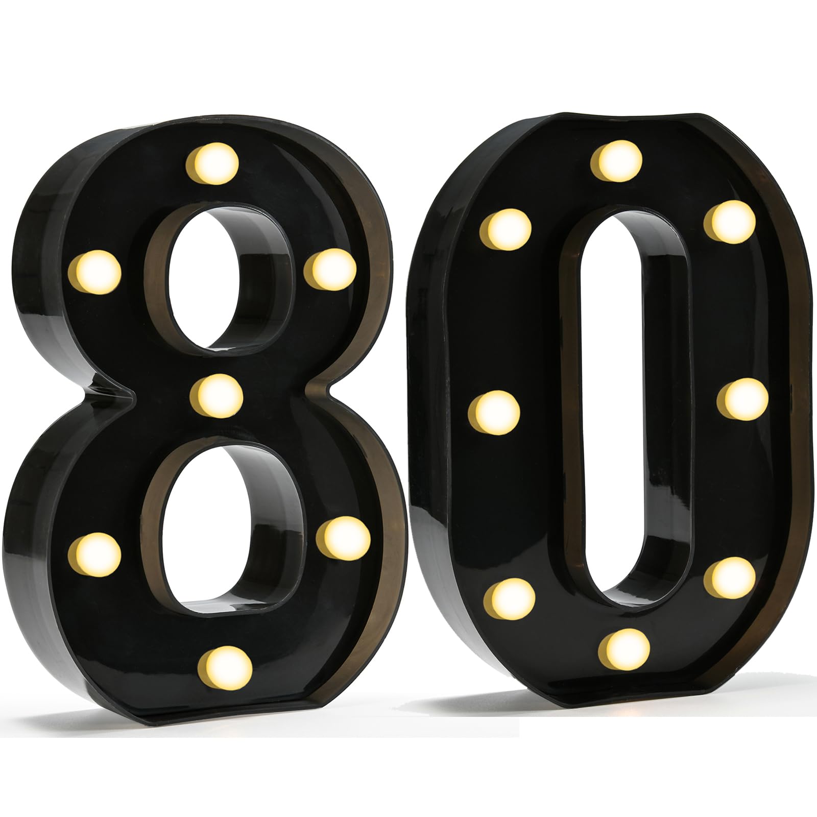 Snapklik.com : Decorative Led Light Up Number Letters, Black Plastic ...