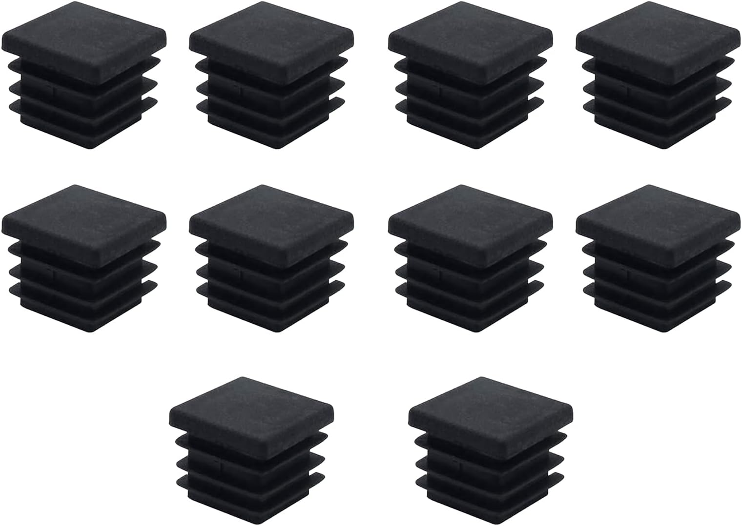 10 Pcs Square Plastic Plugs, Black Tube Inner End Caps, 60mm x 60mm ...
