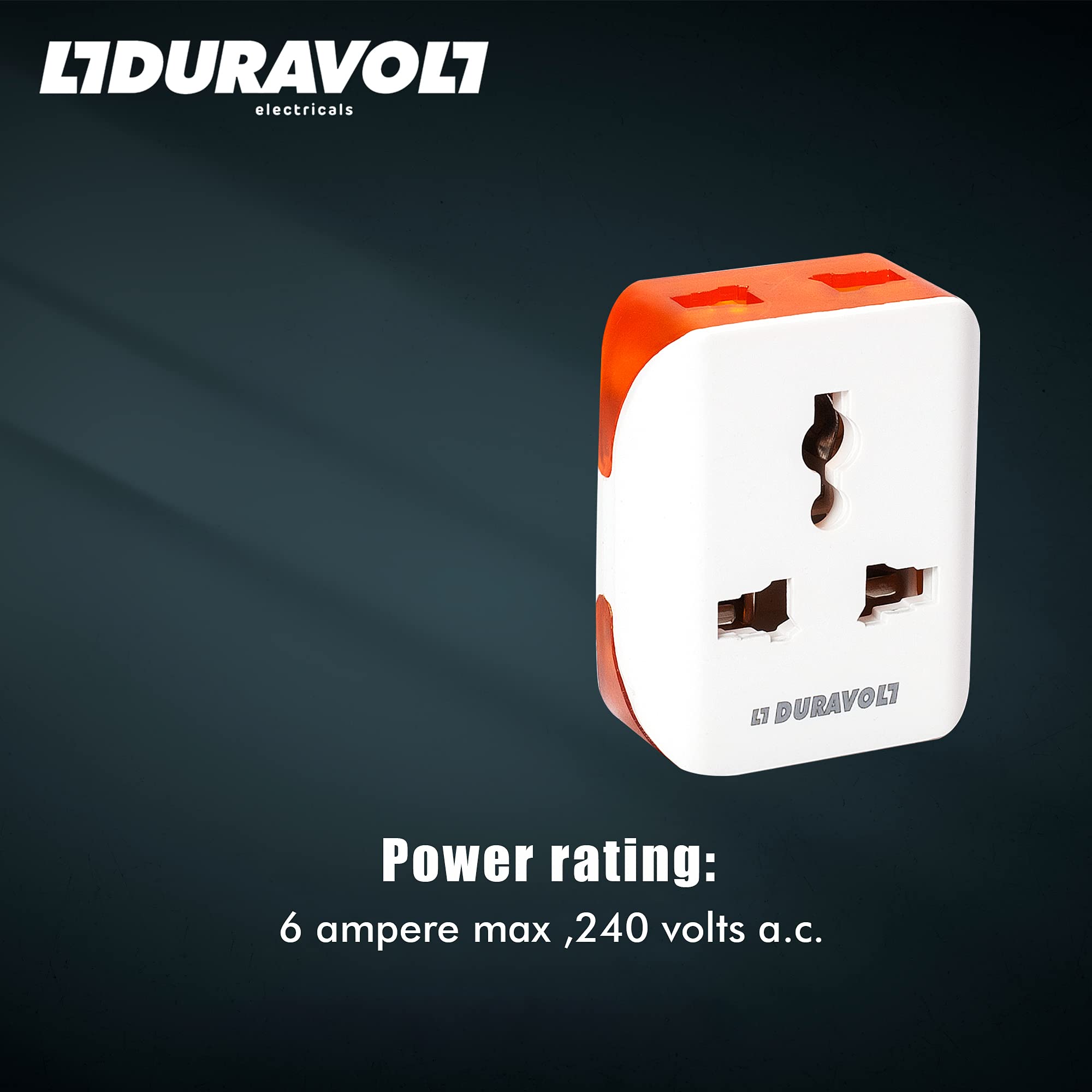 Buy Duravolt 6A Polycarbonate 3 Pin Travel Multiplug Universal 3 In 1 Multi Plug Socket ...