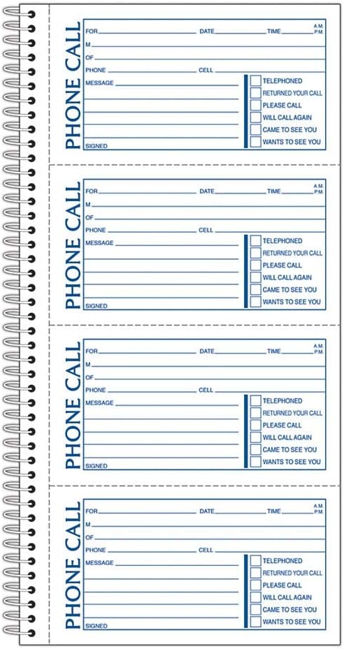 Amazon.com : TOPS Phone Message Forms Book, Carbonless Duplicate, 4.25 ...