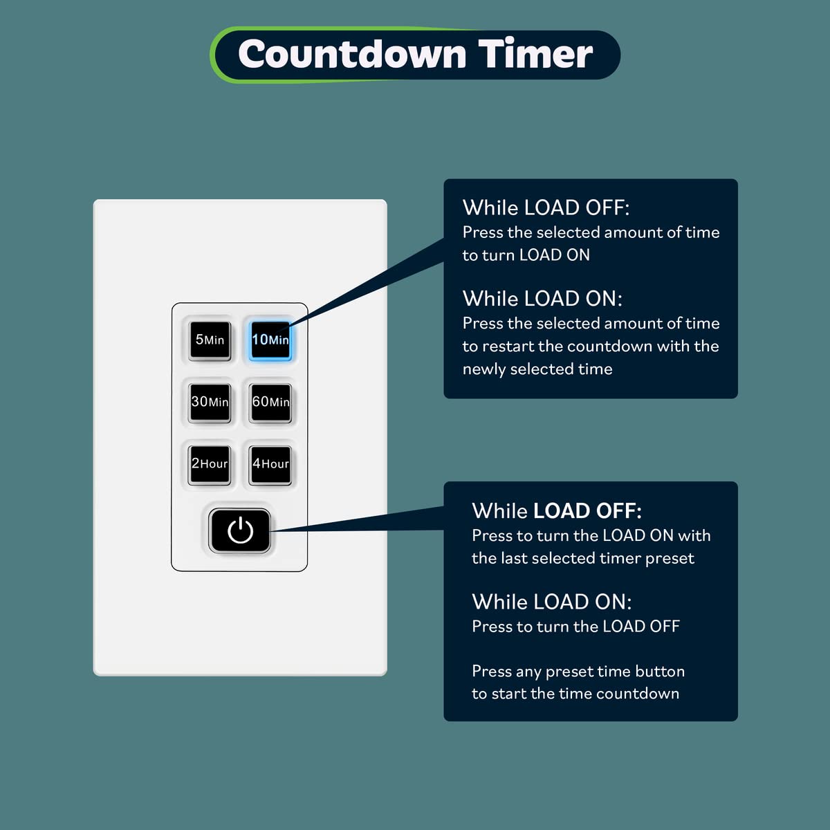 Snapklik.com : 4-Hour Countdown Timer Switch, 5-10-30-60 Min 1-2-4 Hour ...