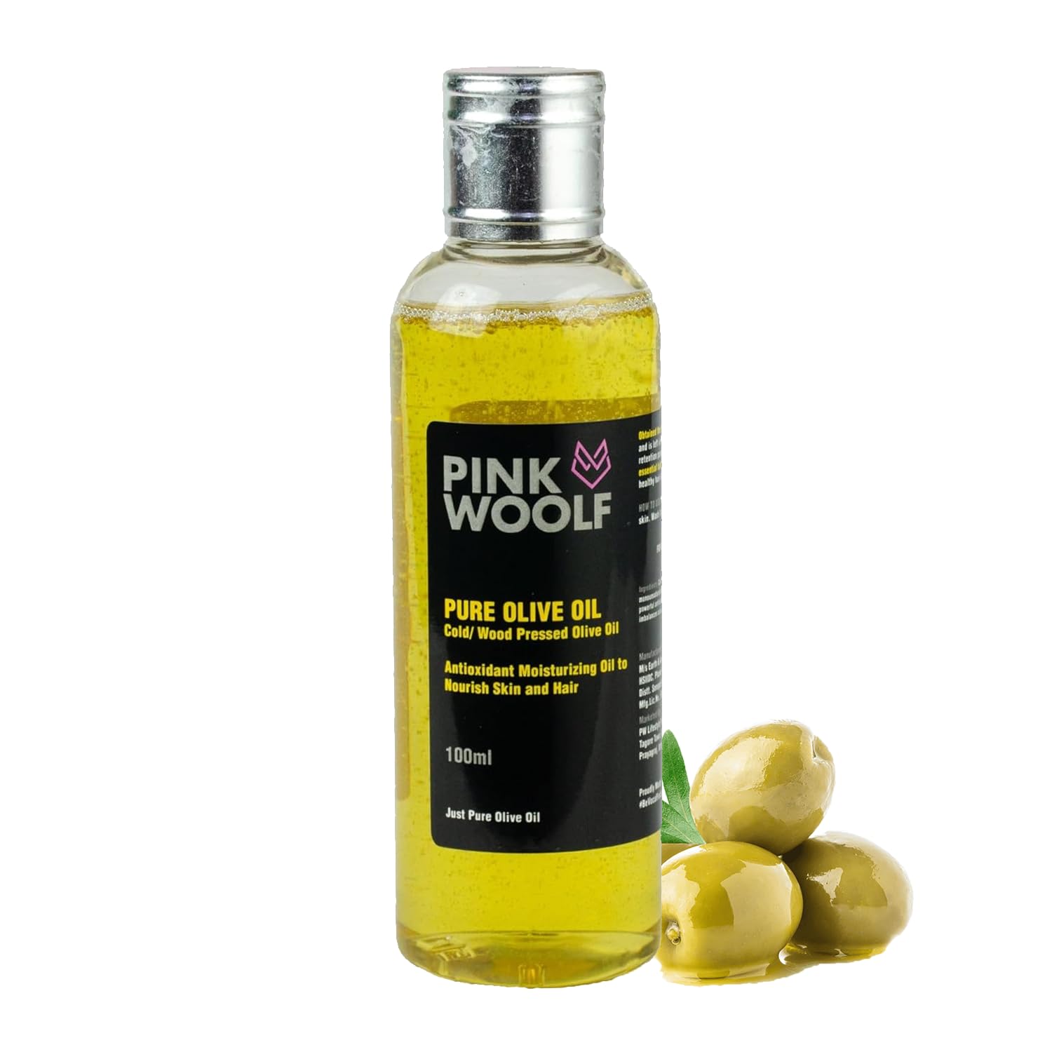 Buy Pink Woolf Olive Oil for Hair and Skin, Light to Apply Olive Oil ...