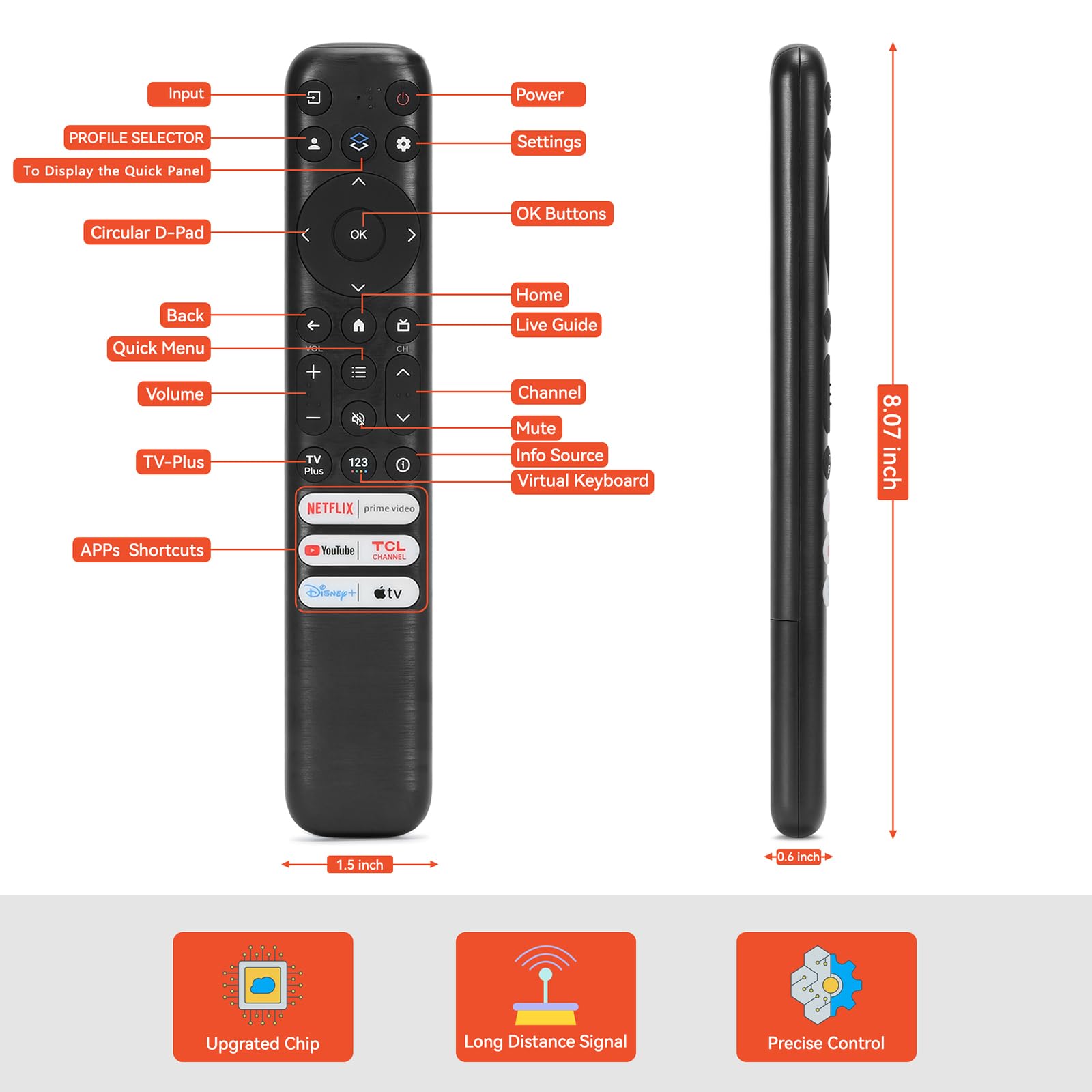 Smart Tv Mới Chính Hãng RC813 FMBA Dành Cho TCL Bluetooth Voice TV Điều ...