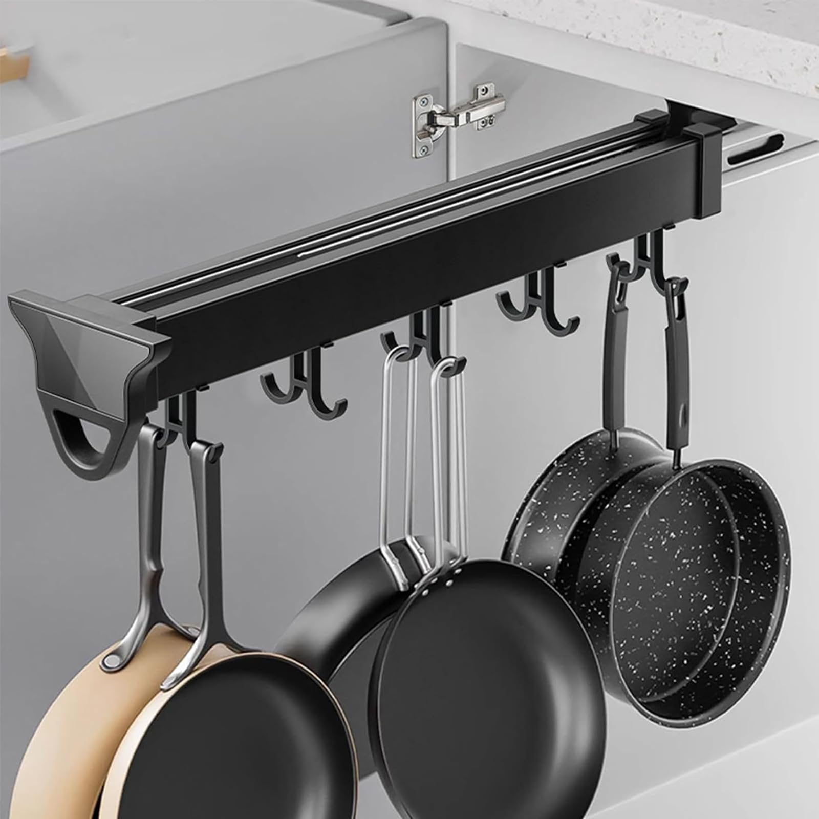 BAWEDFLO Pull Out Pot Rack, adjustable black closet rod,16.2-29.9 Inch ...