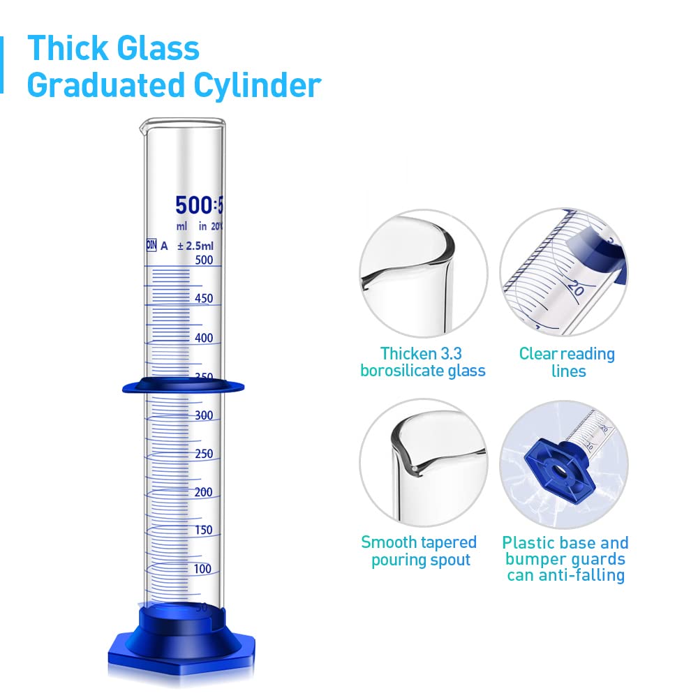 Snapklik.com : Thick Glass Graduated Cylinder Measuring Liquid Lab ...
