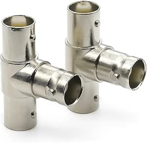 Amazon | 2個 BNC T型スプリッターコネクタ、BNC 3ウェイスプリッターアダプタ、BNCメス-BNCデュアルメストリプルT型BNC Tコネクタ、CCTV、Wifi無線、LMA ...