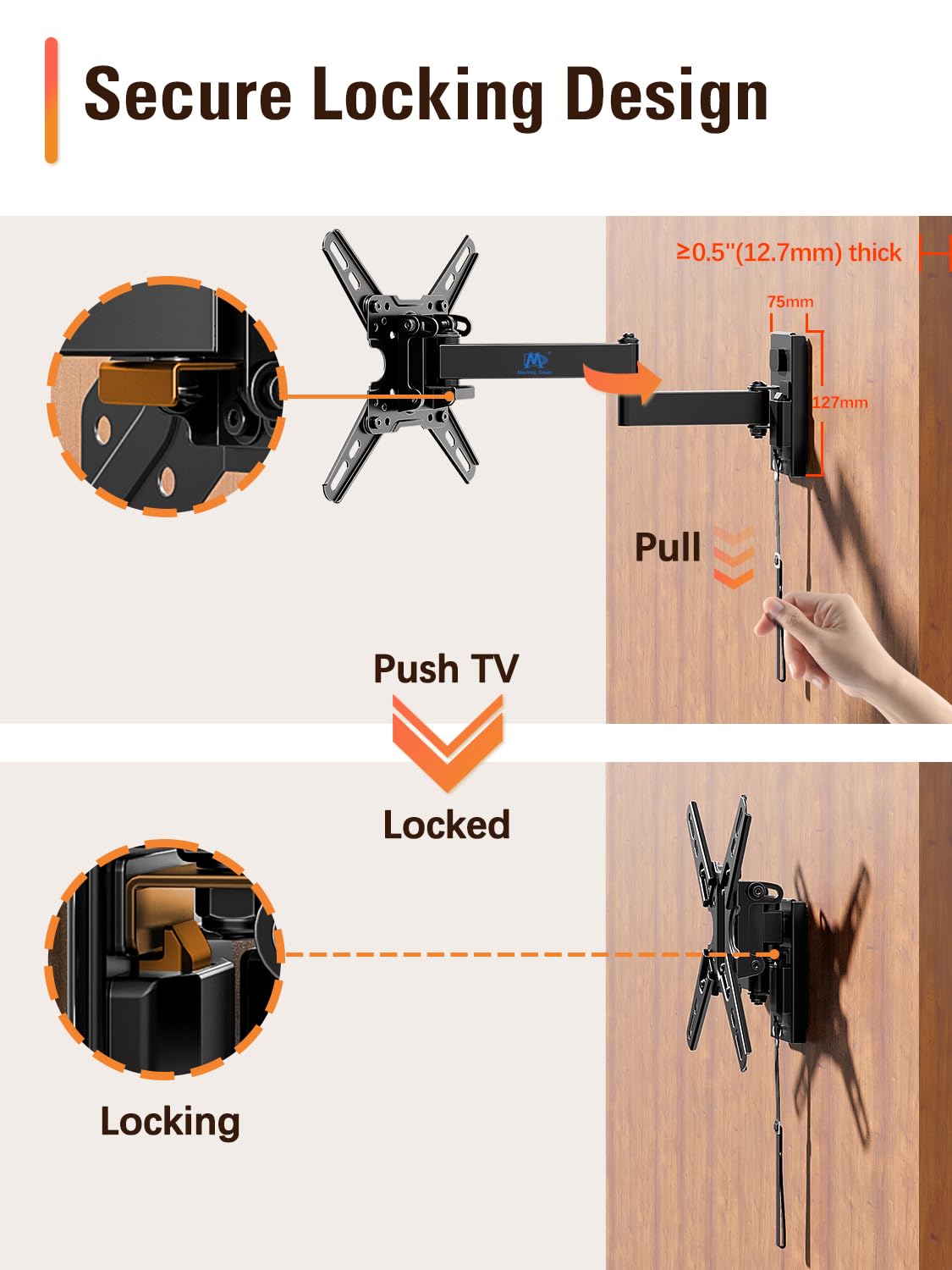 Snapklik.com : Mounting Dream UL Listed Lockable RV TV Mount For Most ...