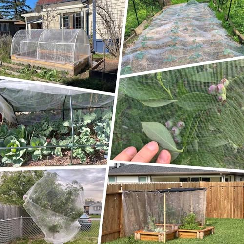KLEWEE 10 x 50 FT Garden Mesh Netting, Ultra Fine Plant Netting Covers ...