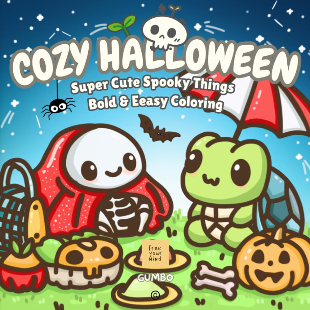 Amazon.com: Cozy Halloween Coloring Book: Super Cute Spooky Things ...