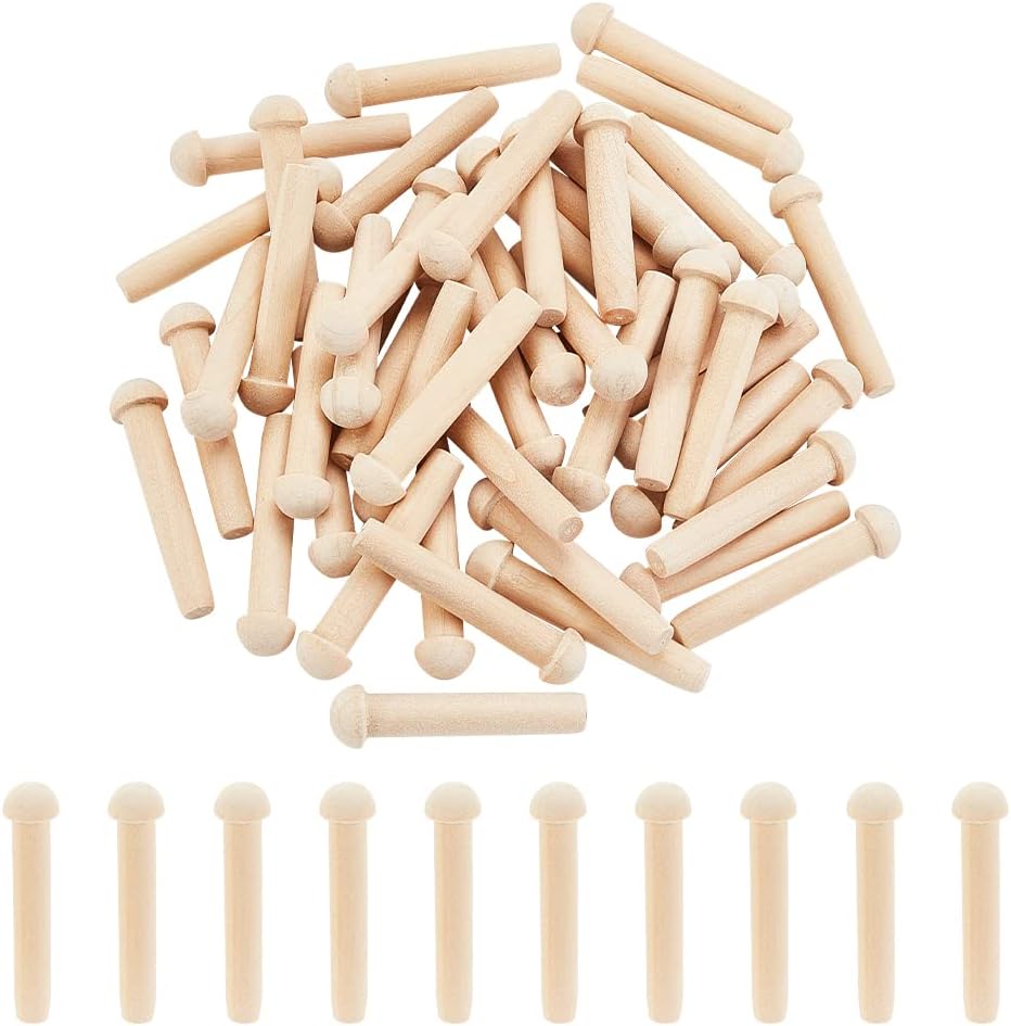 OLYCRAFT 32 Stück Holzräder mit 32 Stück Holzstäben Unfinshed Holz Zeugrad Holz Zeugräder Mit ...