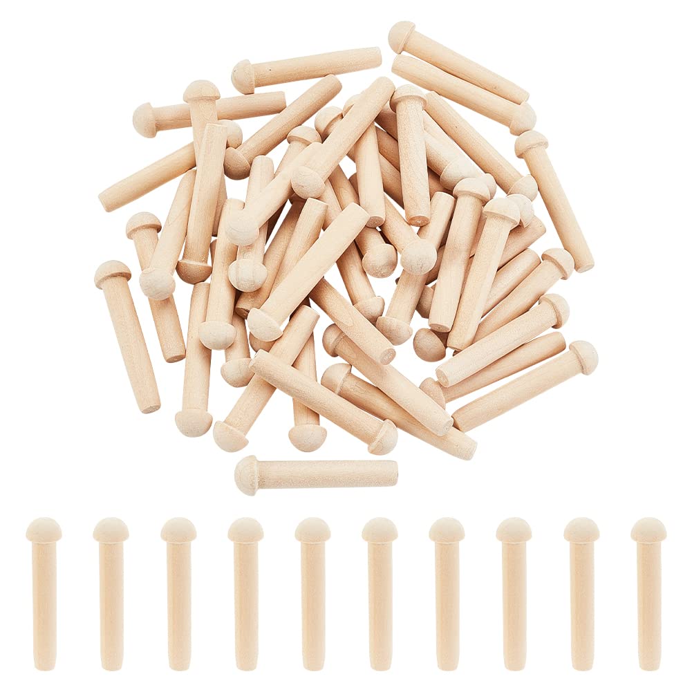 Amazon.com: OLYCRAFT 50Pcs Mini Wooden Axle Peg 1-4/5Inch Unfinished ...