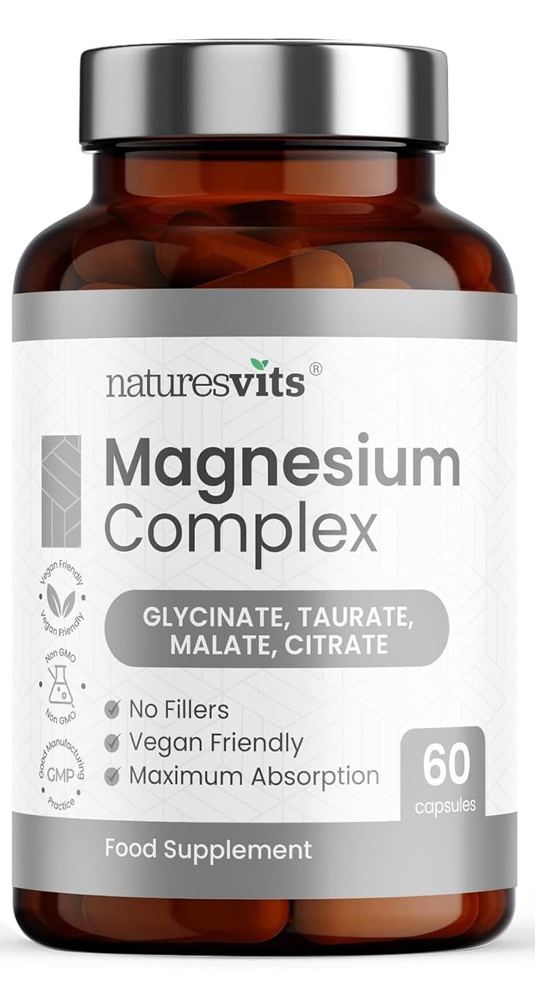 Magnesium Complex 4 in 1, with 60 Capsules, 370mg - with Glycinate ...
