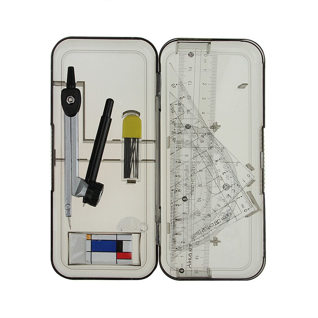 Snapklik.com : Drawing Compass,7-piece Metal Compass Ruler Set Students ...