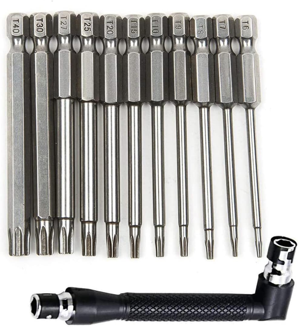 ASelected 11 Pieces 75mm T6-T40 S2 Steel Star Head Security Torx ...