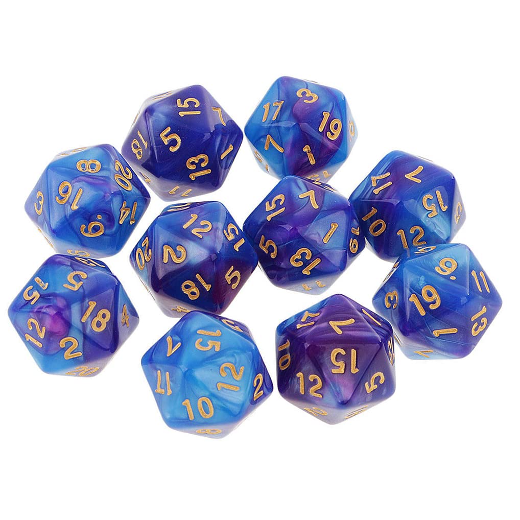 Amazon.com: Yiotfandoll 10PCS Polyhedral Dice D20 Dice 20mm Acrylic 20 ...